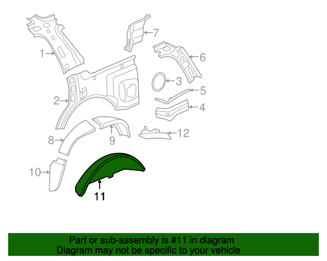23197649 - Rear Wheelhouse Inner Panel 2000-2020 GM | AutoNationParts.com