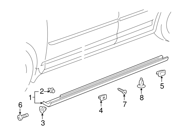 2003-2004 Toyota Avalon Rocker Molding 75852-AC010-G2 | OEM Parts Online