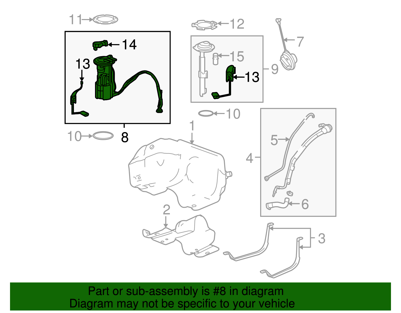 2008-2009 GM Fuel Tank Fuel Pump Module Kit with Level Sensor,Seals and ...