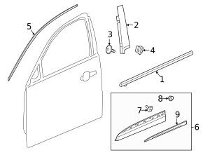 2021-2022 Buick Envision Front Driver Side Door Window Frame Rear ...