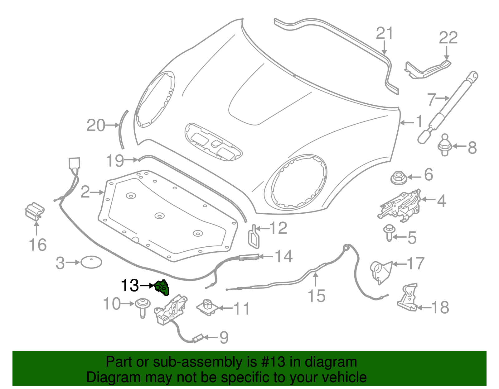 2014-2024 Mini Hood Latch Cover 51-23-7-300-579 | Mini Parts Direct
