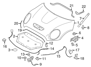 41-00-9-491-517 - Hood - 2016-2019 Mini Cooper Clubman | BMWPartsHub
