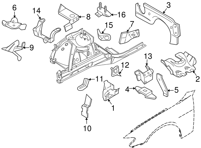 41117023999 - 2002-2008 BMW Support Bracket (41-11-7-023-999) | BMW of ...