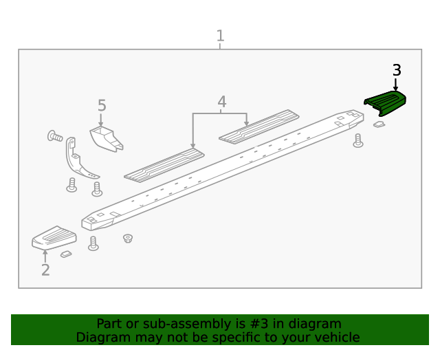 2019-2020 GM Step Bar Assembly Rear Cap 84173416 | QuirkParts