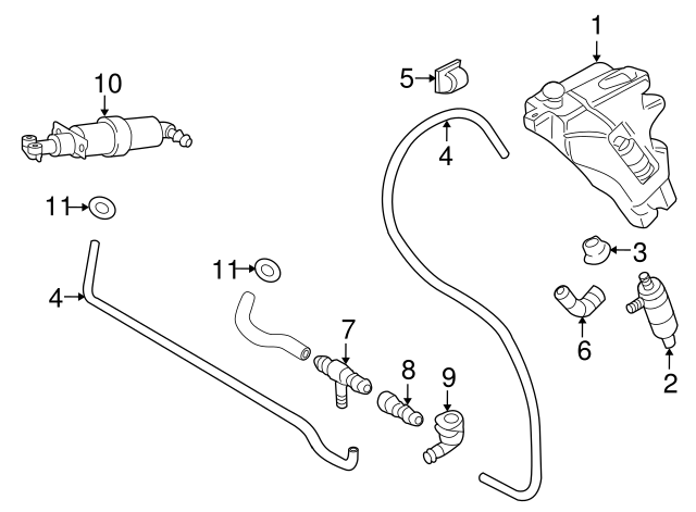 2008-2012 Audi Headlight Washer Hose Connector 8E0-955-873 | OEM Parts ...