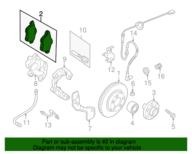 1999-2002 Audi Disc Brake Pad Set Front 4B0-698-151-AB | Audi USA Parts