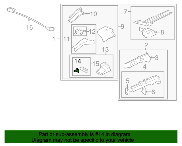 2008-2017 Mitsubishi Lancer Gusset 5220C499 | Mitsubishi Parts ...