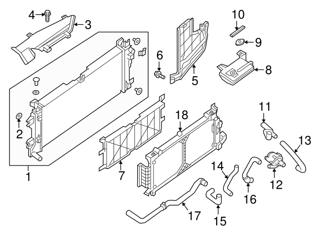 92182-5SA0B - Radiator Seal 2018-2024 Nissan LEAF | Nissan Parts ...