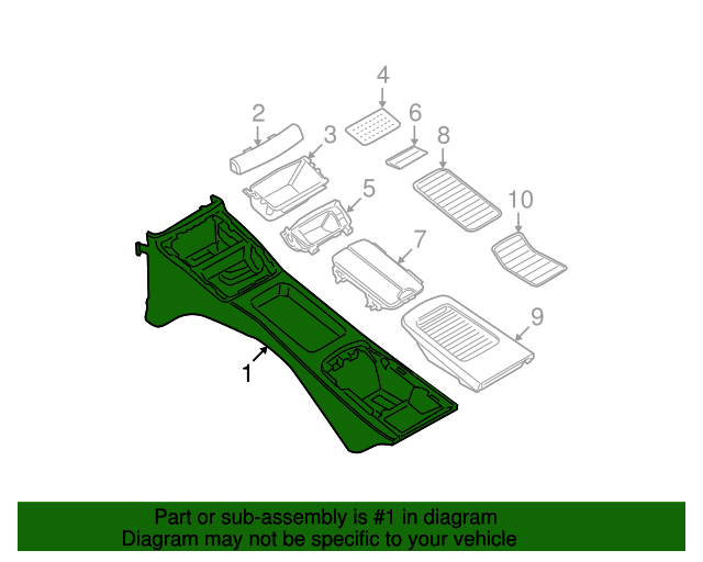2007-2013 BMW Console Body 51-16-6-963-897 | OEM Parts Online