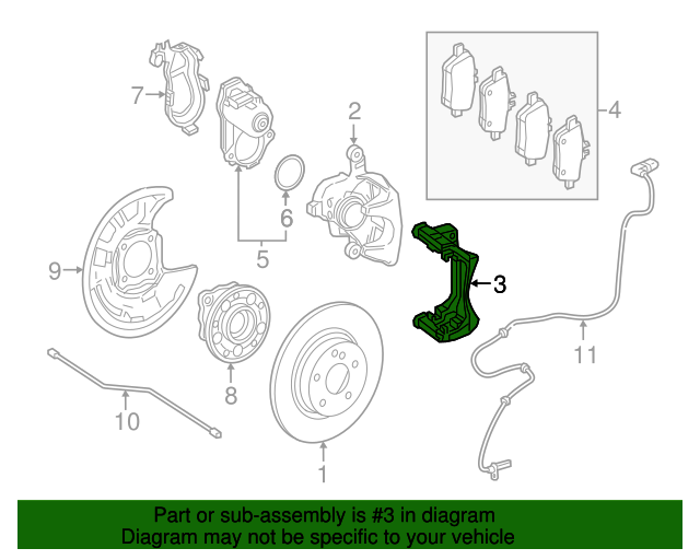 000-423-08-06 - Disc Brake Caliper Bracket 2014-2020 Mercedes-Benz ...