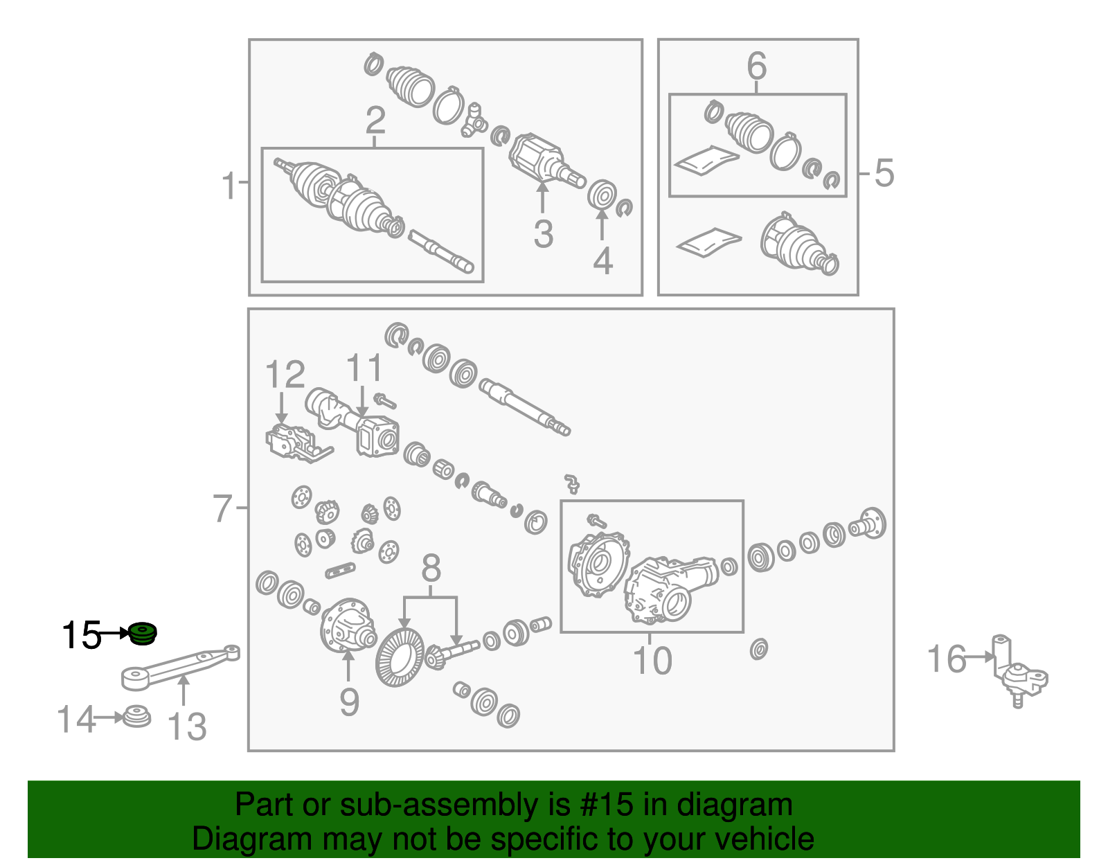 2005-2024 Toyota Stopper, Differential Mount, Upper 41653-04020 | OEM ...