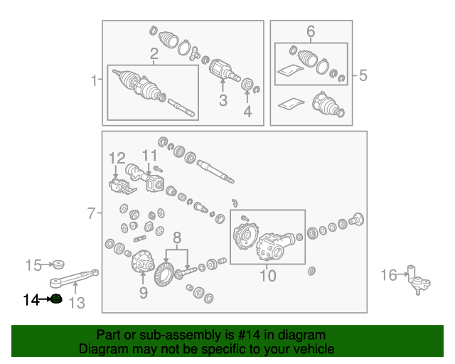 41654-04020 - Stopper, Differential Mount, Lower 2005-2024 Toyota ...