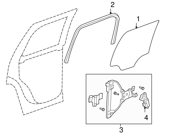 22803681 GM Passenger Side Rear Door Window Weatherstrip | GM Parts Store