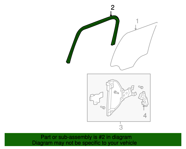 22803681 GM Passenger Side Rear Door Window Weatherstrip | GM Parts Store