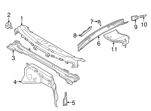 2015-2023 Ford OEM Cowl Vent Panel CK4Z-16C630-AA | Ford Parts Center