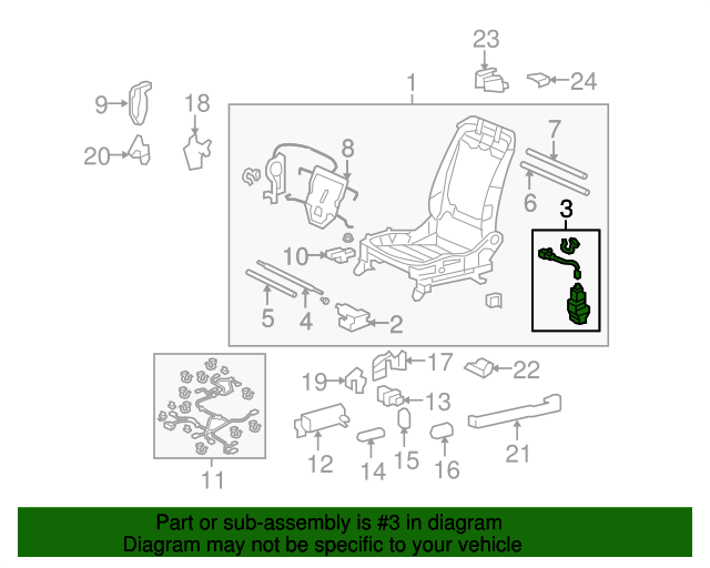 81612-TP6-A11 - Recline Motor 2010-2015 Honda | Honda Parts Online