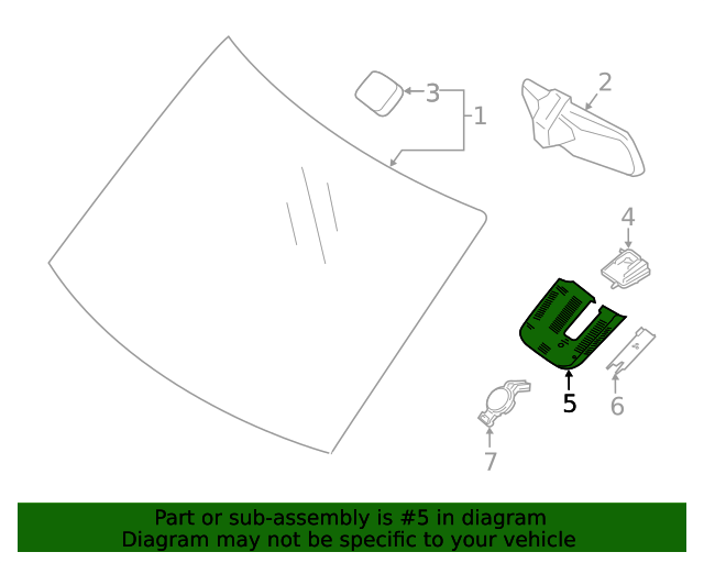 91082105009051 - Interior Rear View Mirror Cover 2019-2024 Mercedes ...