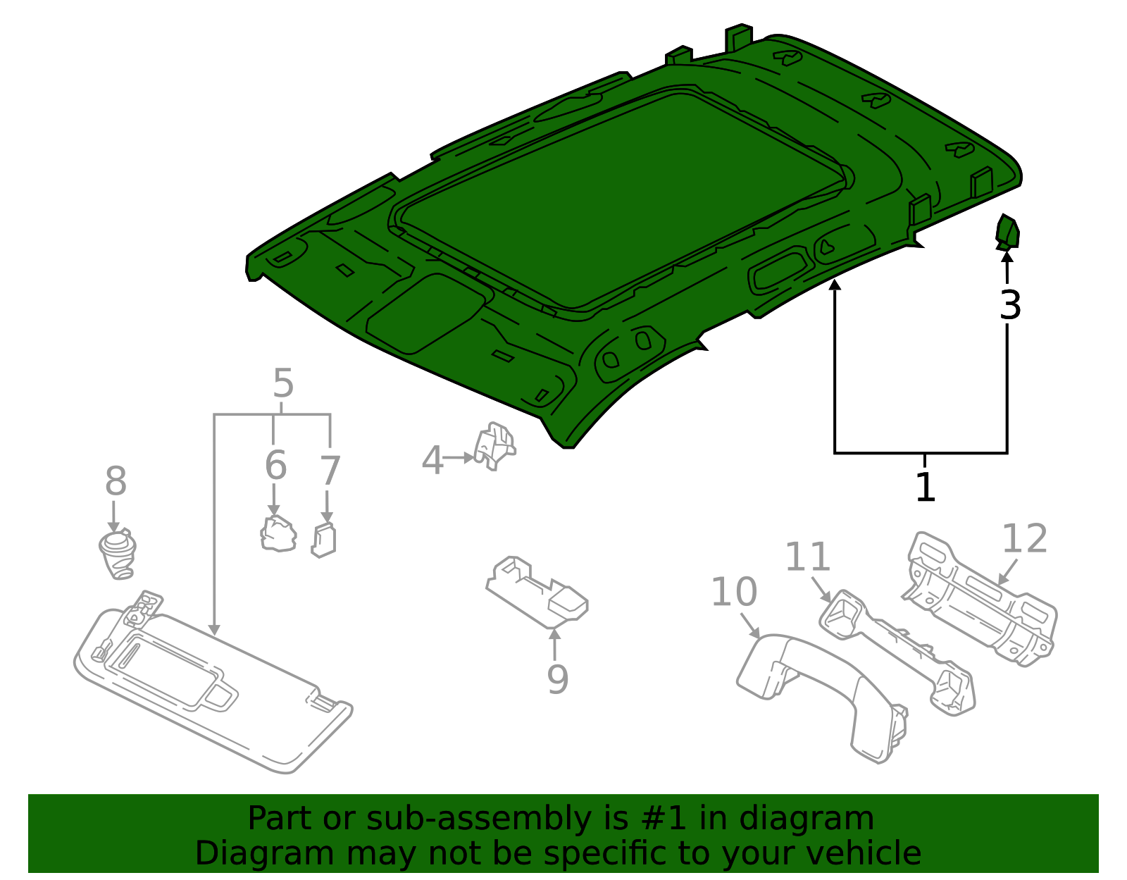2018-2024 Volkswagen Tiguan Headliner 5NN-867-501-AG-RN3 | OEM VW Parts ...