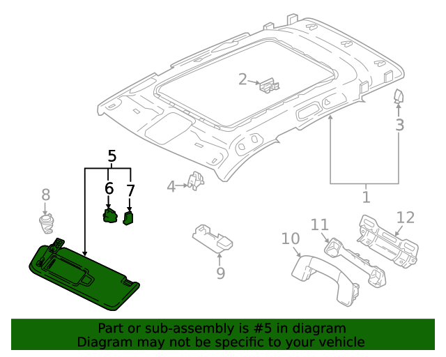 2018-2024 Volkswagen Tiguan Sun-Visor 5NN-857-551-L-SX4 | OEM Parts Online