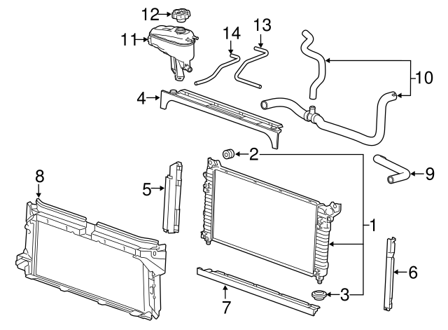 2014-2020 GM Passenger Side Radiator Air Baffle 23435605 | TascaParts.com
