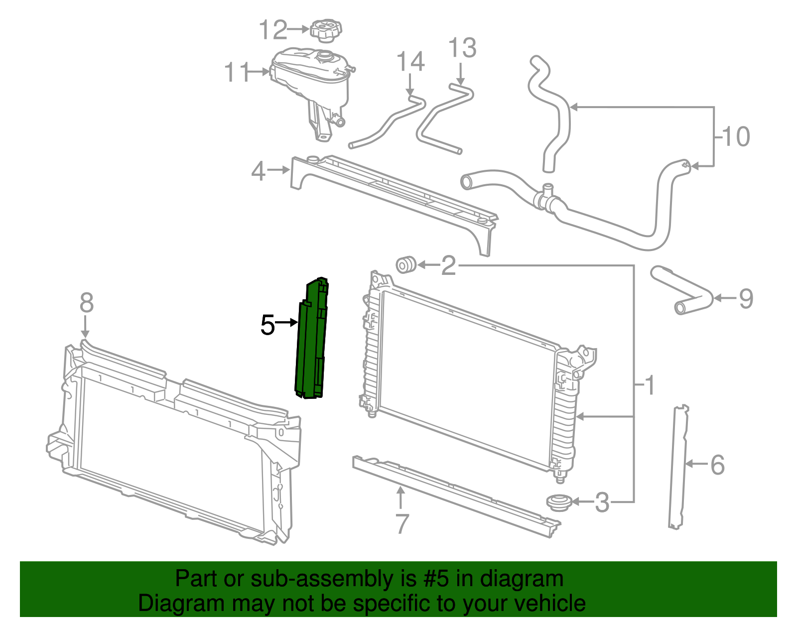 2014-2020 GM Passenger Side Radiator Air Baffle 23435605 GM ...