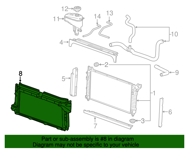 2015-2020 GM Radiator Air Seal 84241506 GM | GMPartsDirect.com