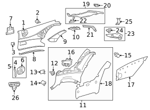 217-690-17-54-64-1C50 - Interior Quarter Panel Trim Panel 2018-2021 ...