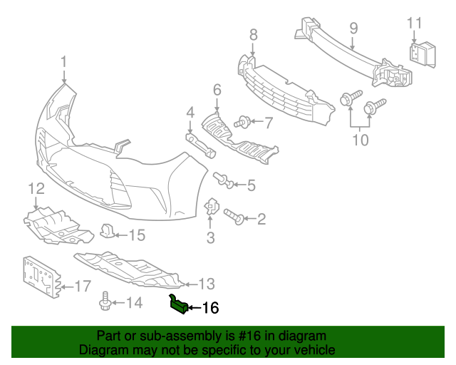 53851-07010 - Air Deflector - 2013-2018 Toyota Avalon | OEM Genuine Parts