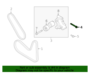 Hyundai - 11404-10906-K - Belt Tensioner Mount Bolt - 2010-2023 Hyundai ...