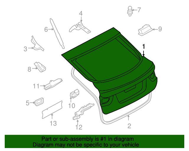 41627262676 - 2008-2014 BMW X6 Lift Gate (41-62-7-262-676) | BMW of ...