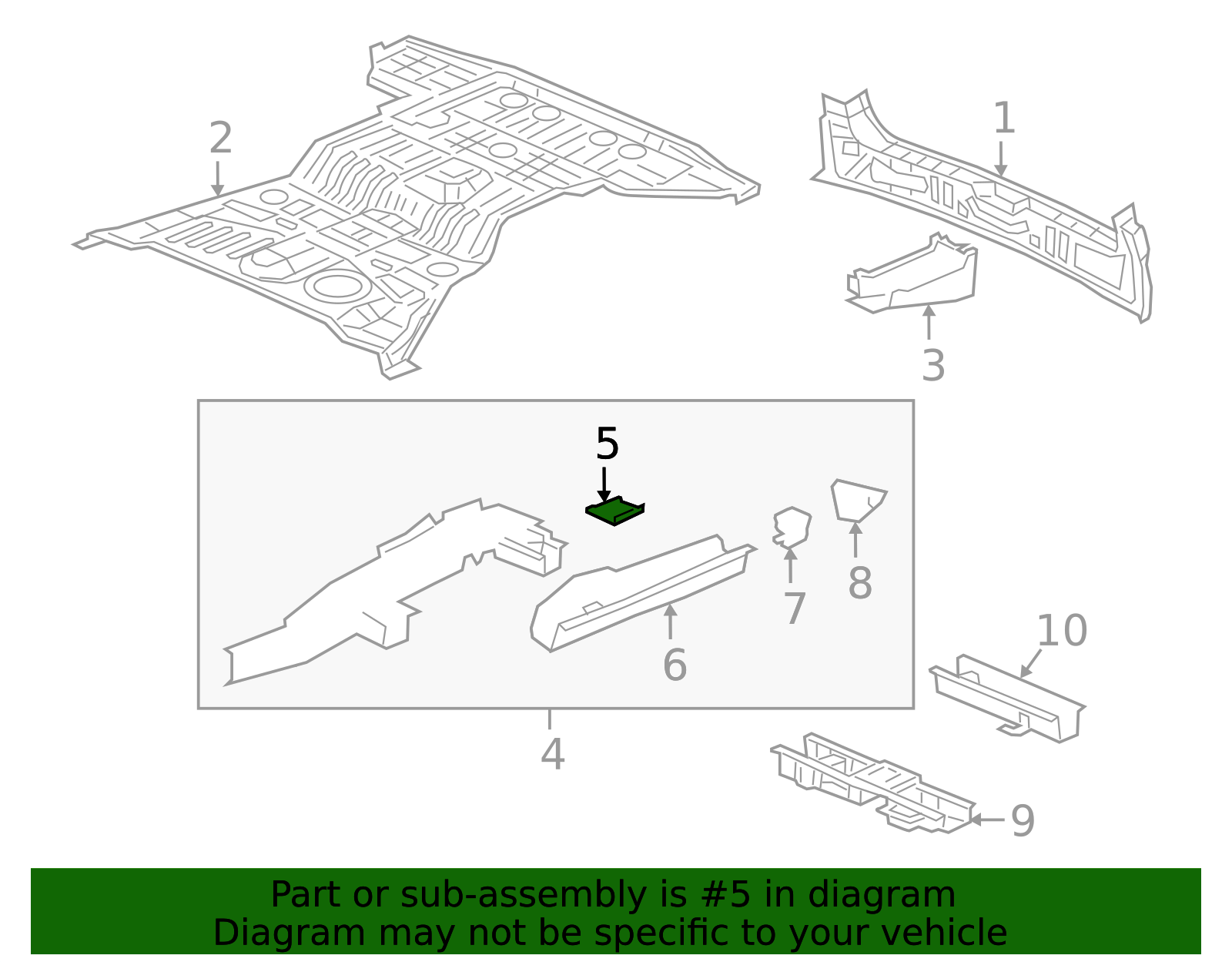 65632-TGS-A00ZZ - Stiffener R Rear Frame - 2019 2020 Honda Passport ...