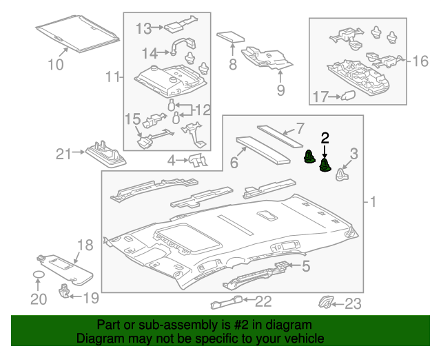 90467-A0004 - Headliner Clip For 2010-2015 Lexus RX350 | Lexus OE Parts