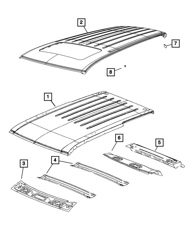 2011-2025 Mopar Roof Front Header 55369449AG | Mopar eStore