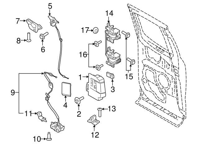 2015-2022 Ford Door Latch Assembly FL3Z-18264A01-D | GetOEMParts.com