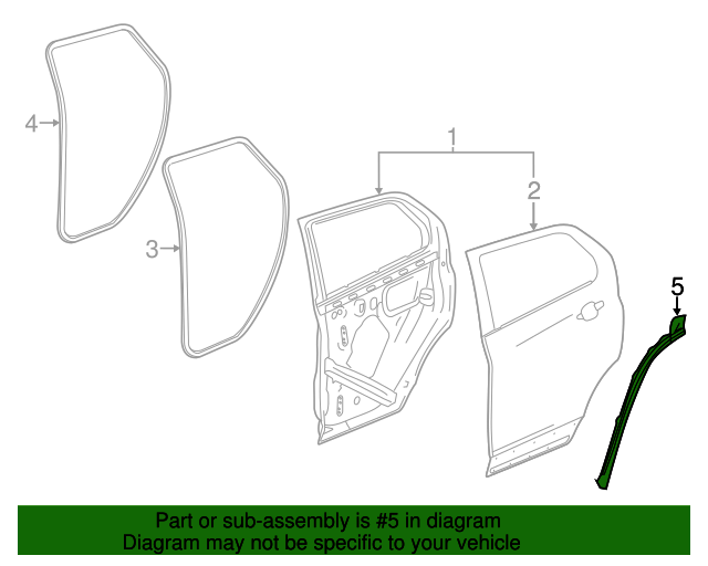 2018-2024 GMC Terrain Rear Passenger Side Door Below Belt Rear ...