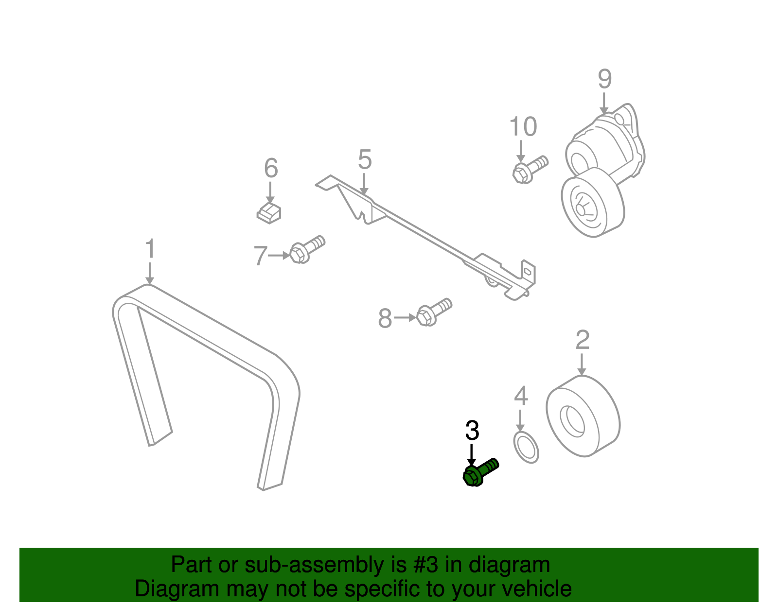 2001-2014 Subaru Idler Pulley Bolt 23771AA000 | Subaru Parts Guys