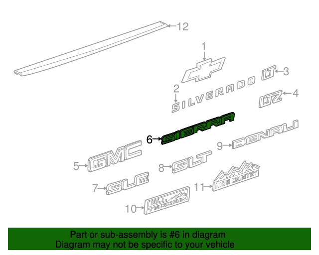 1999-2019 GM Vehicle Name Plate 84306694 GM | GMPartsDirect.com