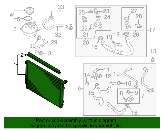 2015-2024 Audi Radiator Assembly 5WA-121-251-H | Audi USA Parts