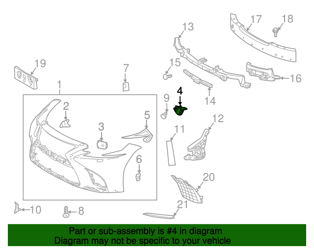 52536-50090 - Bumper Cover Bracket 2018-2024 Lexus | AutoNationParts.com