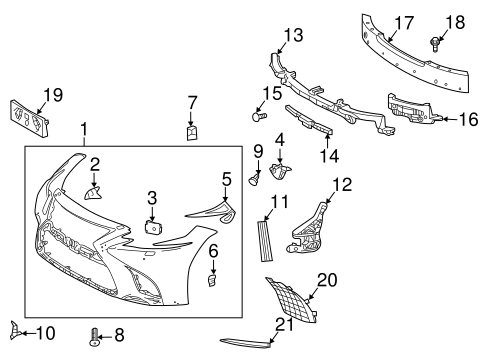 Bumper & Components - Front for 2019 Lexus LS500 | Lexus of Pembroke ...