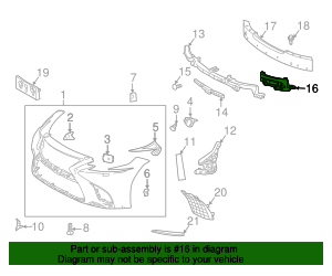 52136-50030 - Bumper Impact Absorber Bracket 2018-2020 Lexus ...