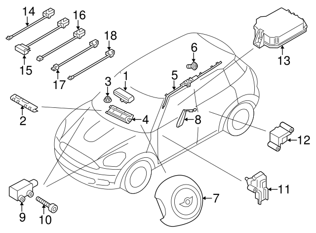 2007-2016 Mini Air Bag Control Module 65-77-9-812-297 | Mini Parts Direct