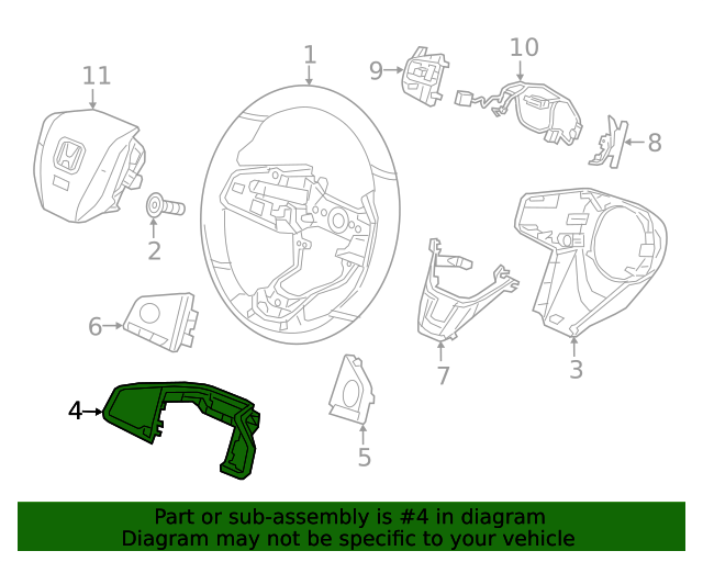 OEM 2016-2021 Honda Civic Switch Panel 78544-TBA-A01ZB | Honda ...