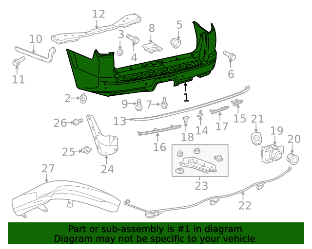 52159-35919 - Cover Rear Bumper L P - 2010-2021 Toyota 4Runner | OEM ...