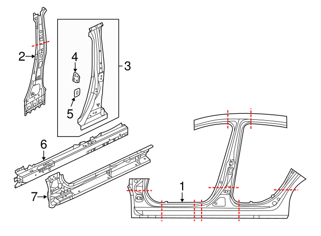 BHN1-54-950A - Inner Rocker - 2014-2018 Mazda 3 | Mazda Swag