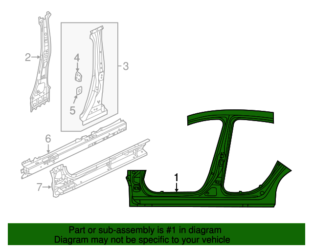 2014-2018 Mazda 3 Center Pillar & Rocker - Passenger Side (RH) BJY7-70 ...