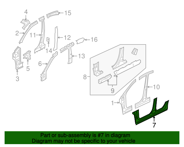 2004-2009 Mazda 3 Rocker Panel - Passenger Side (RH) BAY6-70-271 ...