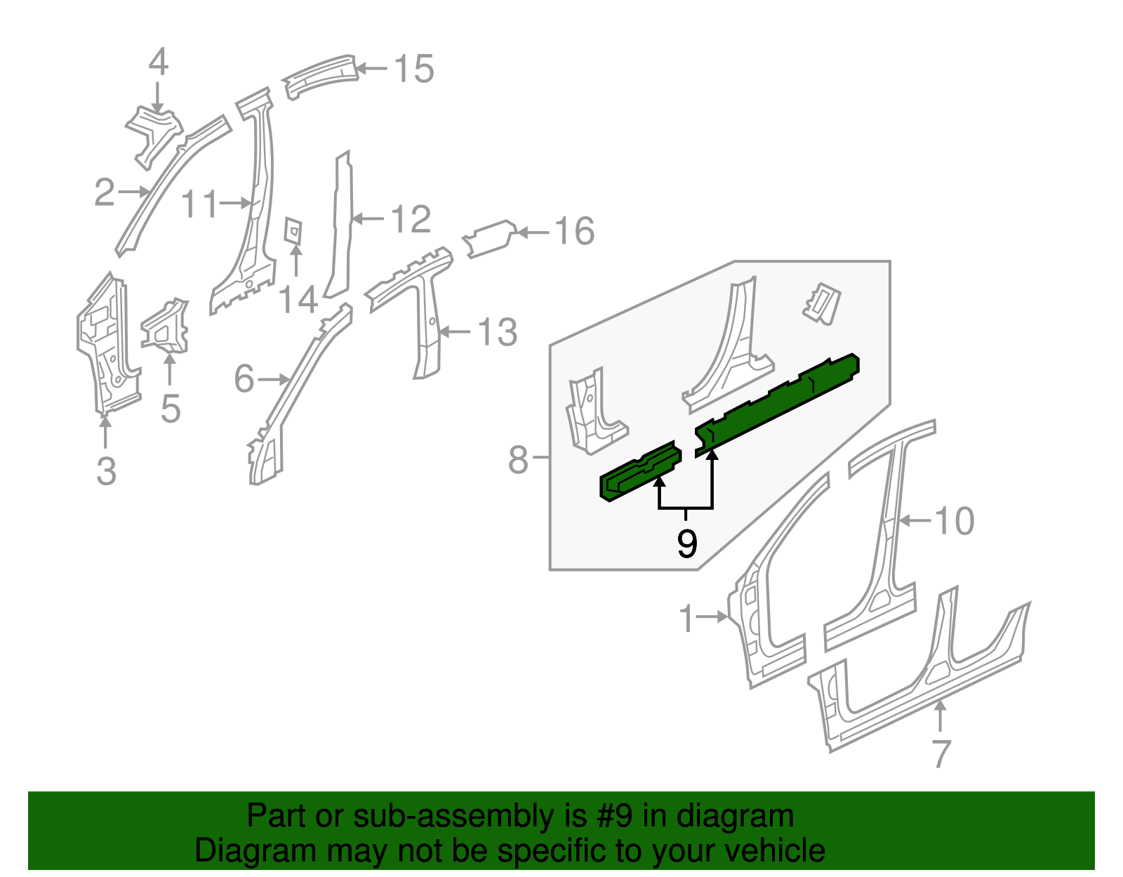 2004-2009 Mazda 3 Rocker Reinforced BP4K-70-130D | AutoNationParts.com