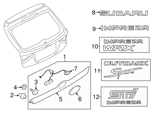 2009-2014 Subaru Impreza OEM NEW 2006-2014 Subaru Impreza WRX STI ...