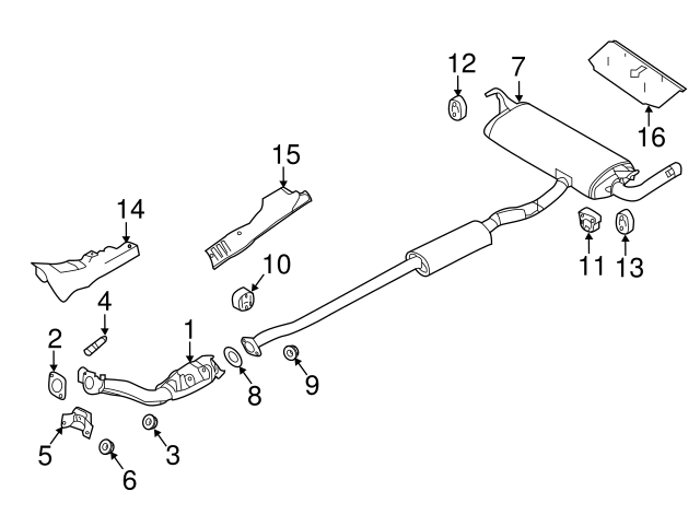 2017-2019 Nissan Rogue Muffler Assembly Exhaust Main 20100-4BA2B | Nissan Parts Store
